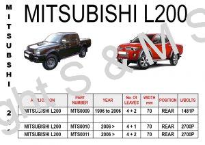 Mitsubishi L200 Leaf Springs Rear 1996-2006 & 2006> - S & M Springs