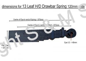 Agricultural Drawbar Spring 13Leaf H/D 120mm wide - S & M Springs